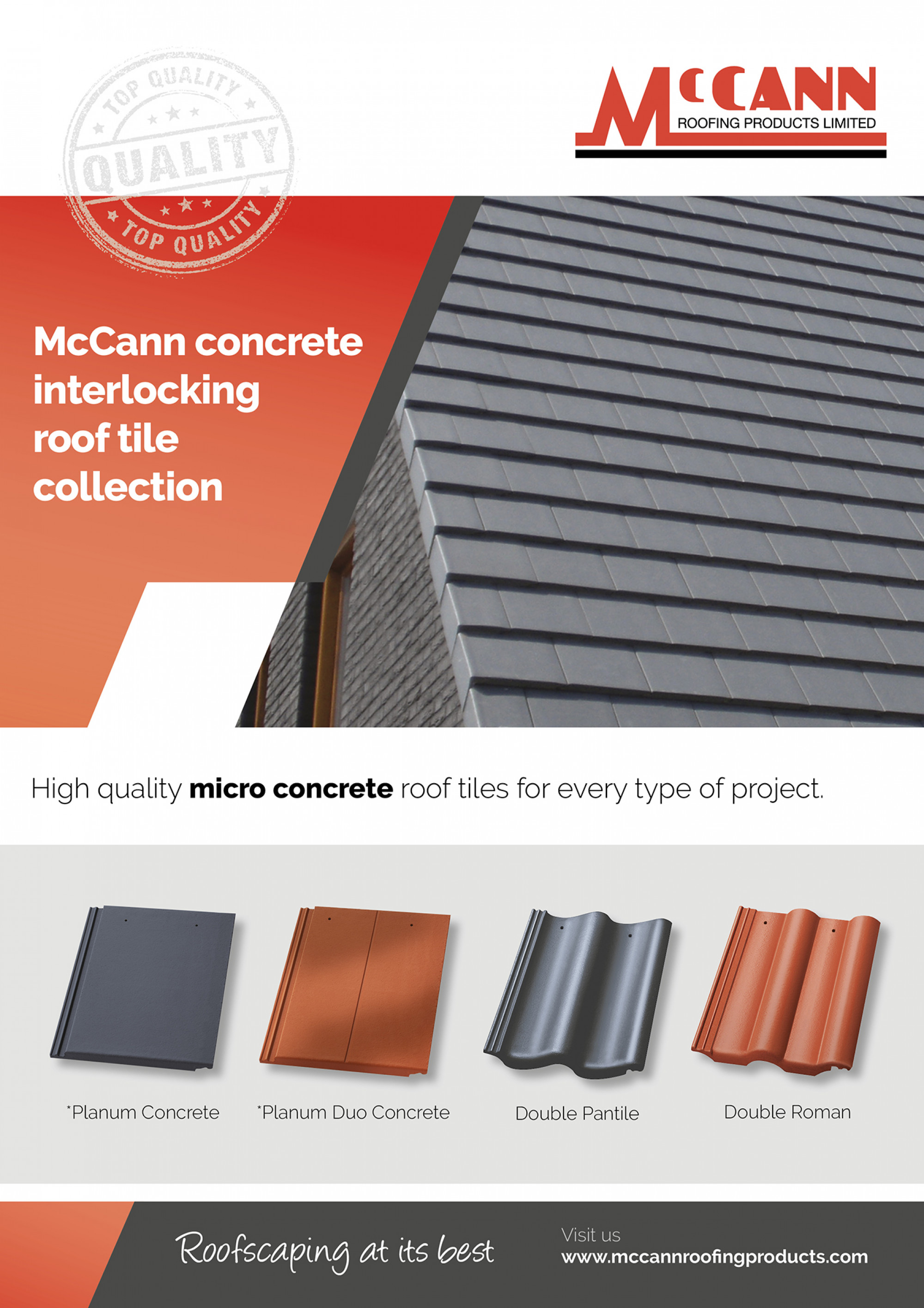 McCann now supply high-quality micro concrete roof tiles